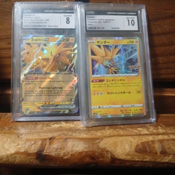 Pokemon | Accessories | Pokemon Zapdos Card Set Gold And Blue | Poshmark
